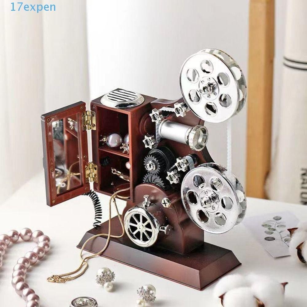 EXPEN Cinema Movie Music Box, Hand Crank With Mirror Projector Ornament ...