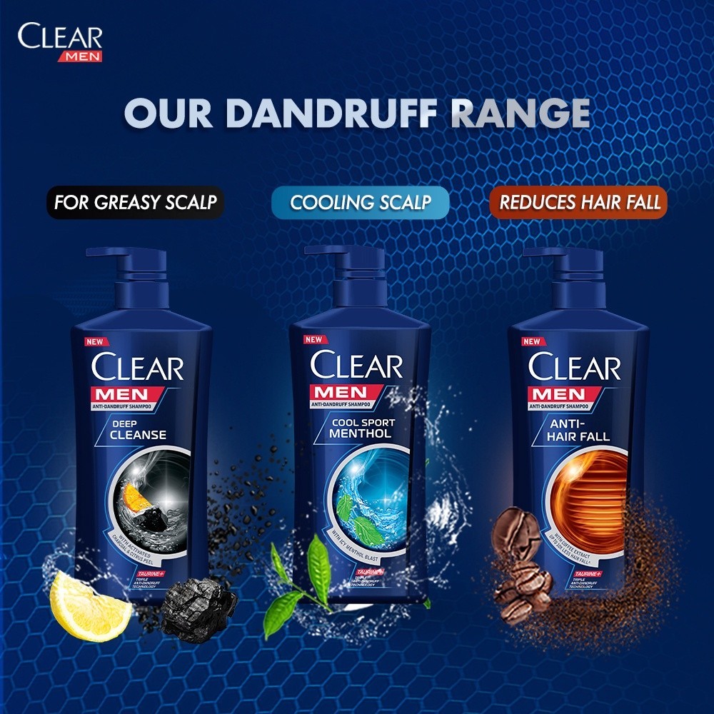 Clear Men Shampoo Menthol Anti-Dandruff 650ml Cool Sport / Deep Cleanse ...