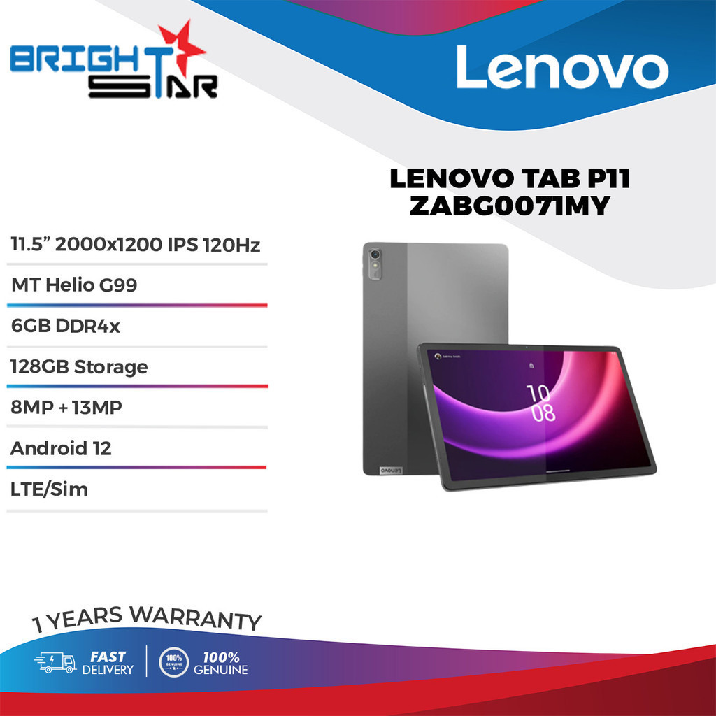 LENOVO Tab P11 2nd Gen ZABG0071MY (11.5 Inch 2K IPS|MediaTek Helio G99 ...