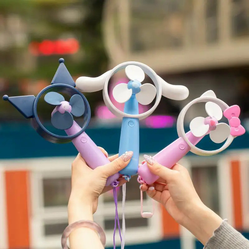 Kawaii Sanrio Anime Electric Fan Cartoon Hello Kitty Kuromi Cinnamoroll ...