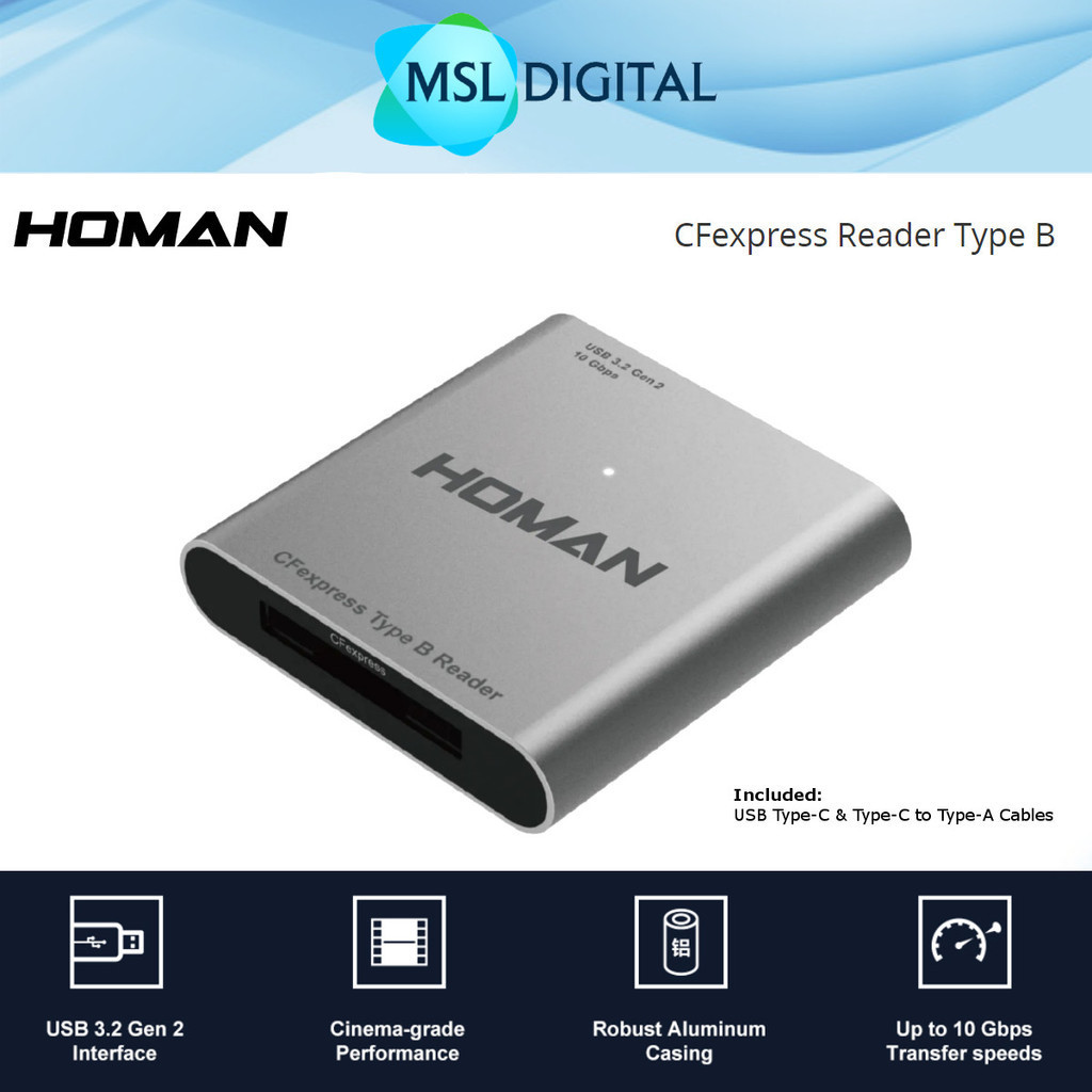 Homan CFexpress Reader Type B | USB 3.2 Gen 2 | Speed 1000 MB/s ...