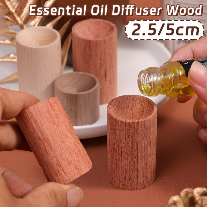 Cylindrical Essential Oil Diffused Wood - Fragrance Diffuser - Fireless ...