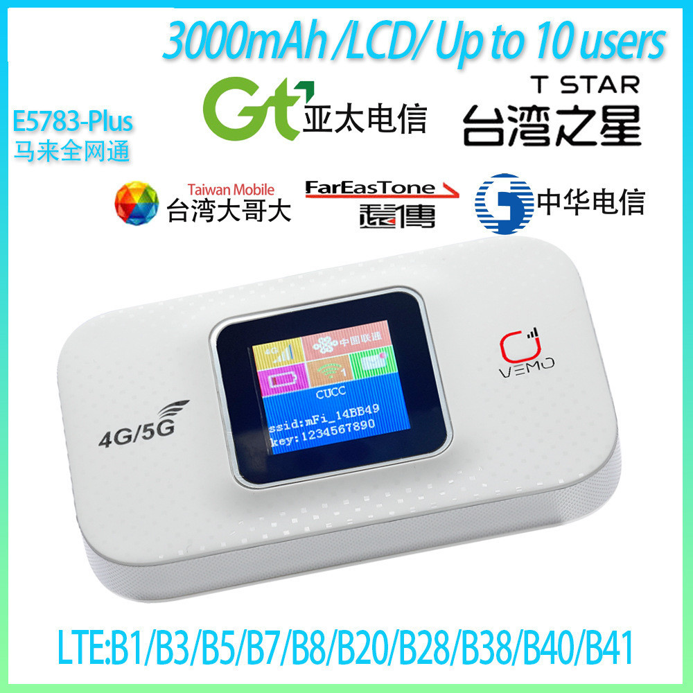 E5783 Car Mobile Wifi3000mah Wireless 4G Portable Router Screen Card ...