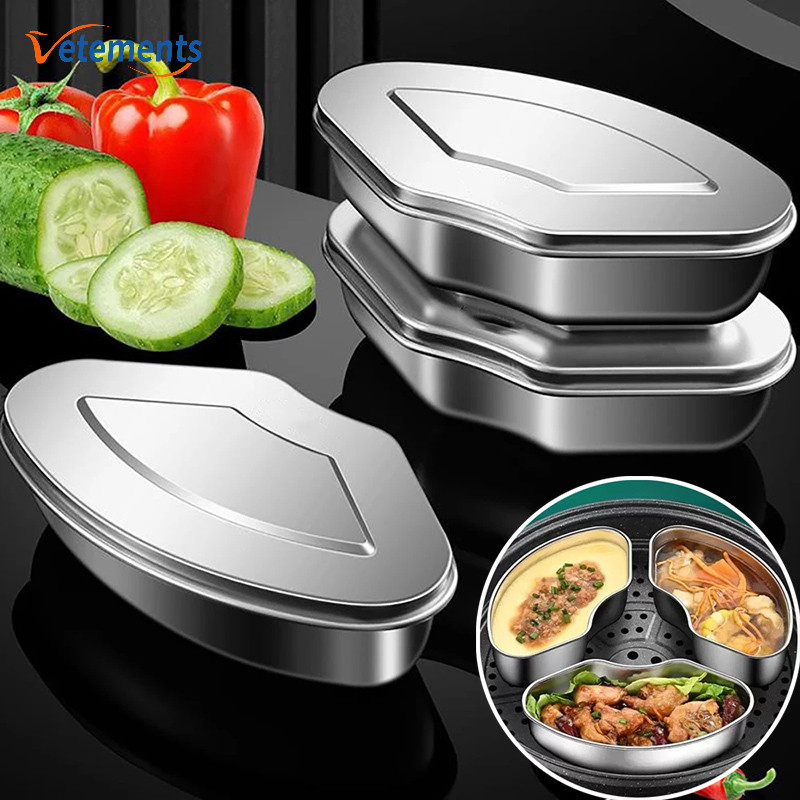 1/3 Pcs Kitchen Stainless Steel Vegetable Steaming Bowl - Meat Fresh ...