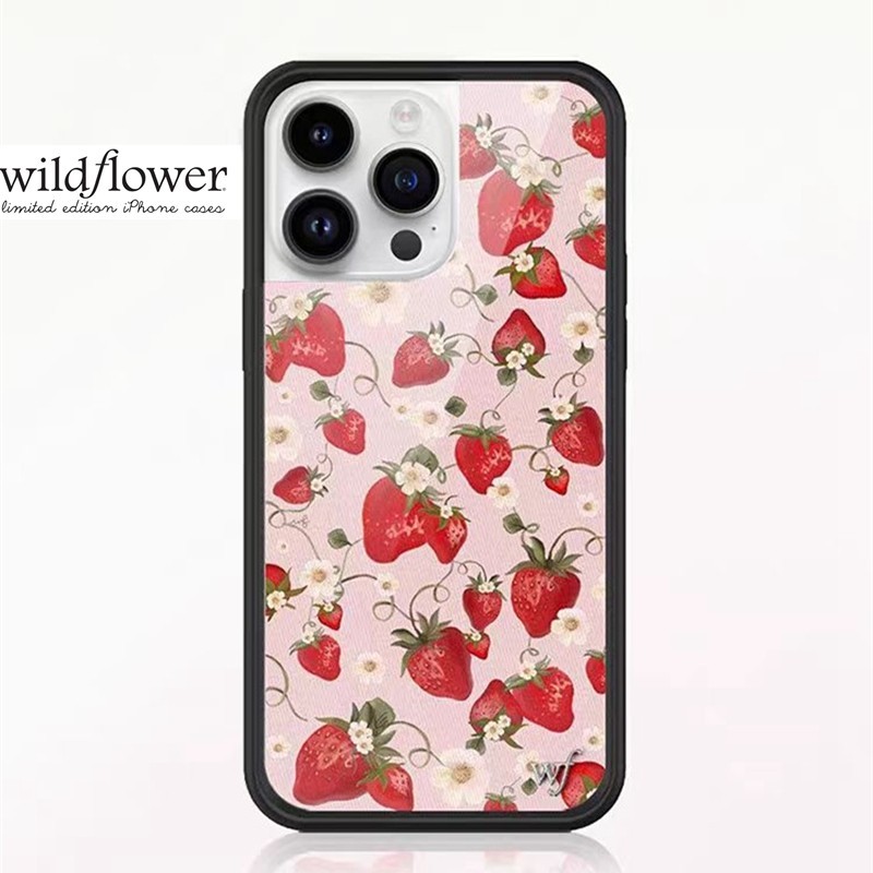 Wildflower Strawberry Fields Case For iPhone 16 16Pro 15 14 Plus 12 13 Pro Max Priscilla Acrylic ...