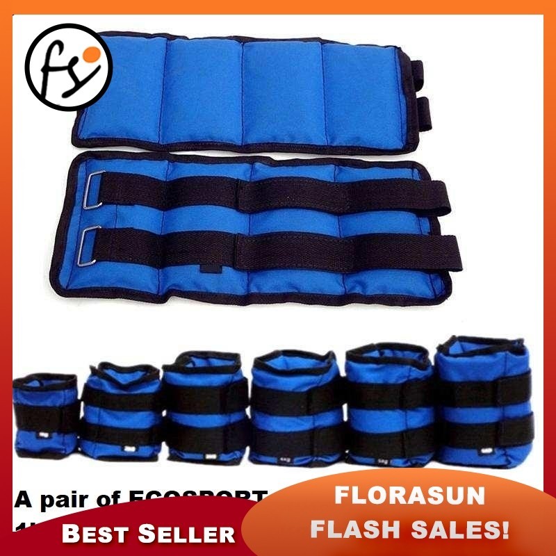 EcoSport 1 Pair Adjustable Arm Leg Ankle Wrist Weight Sand Bag Fitness ...