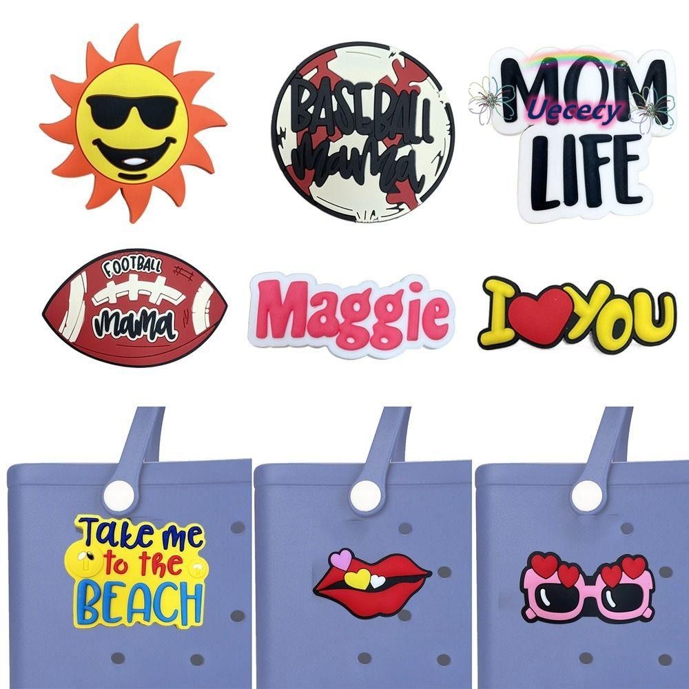 UECECY Bag Charms for Bogg Bag, Lips PVC Rubber Decorative Charm for ...