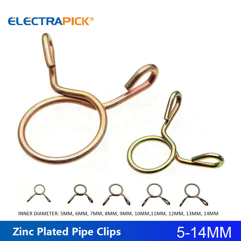 Electrapick 50pcs Zinc Plated Pipe Clips Fuel Line Petrol Pipe Fuel ...