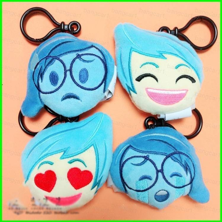 YB1 Inside Out 2 Sadness Cartoon Cute Double sided Pattern Keychain ...