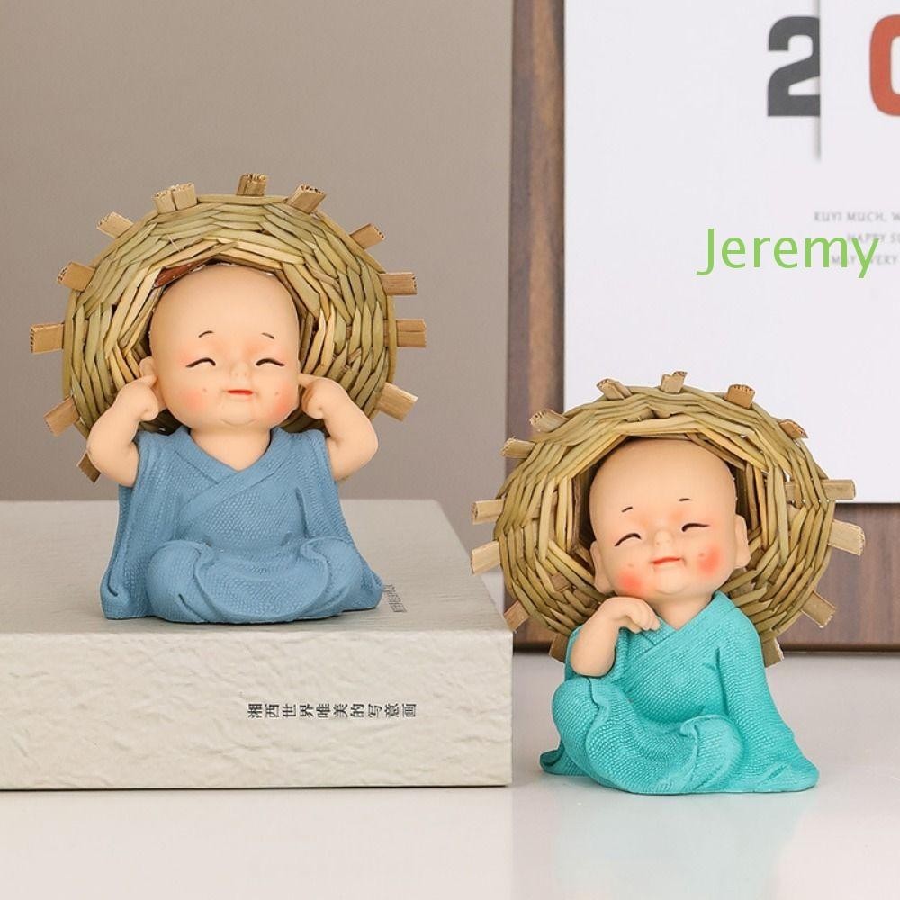 JEREMY1 Little Monk Sculpture, Handmade Mini Hat Little Monk Ornaments ...