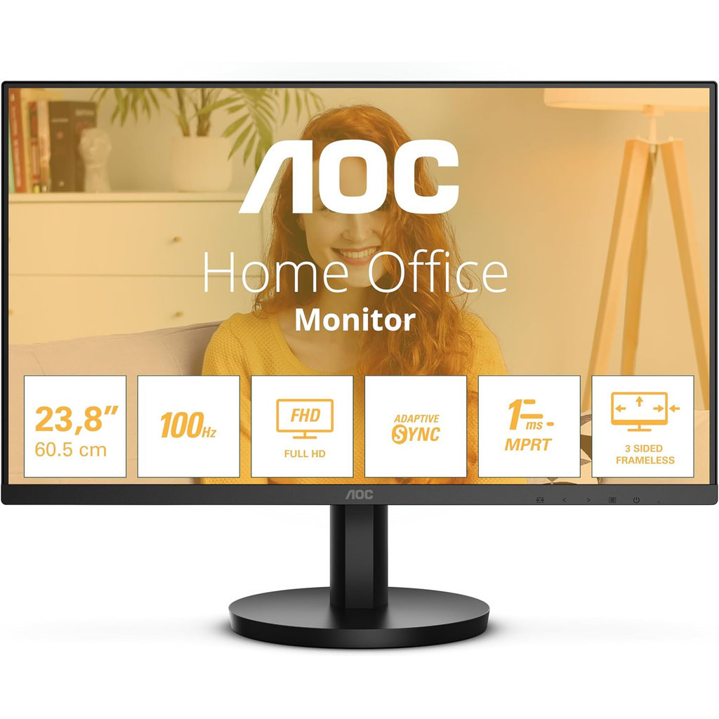 AOC 23.8" 24B3HA2 IPS FHD Adaptive Sync 100Hz 1ms Build-In Speaker 3 ...