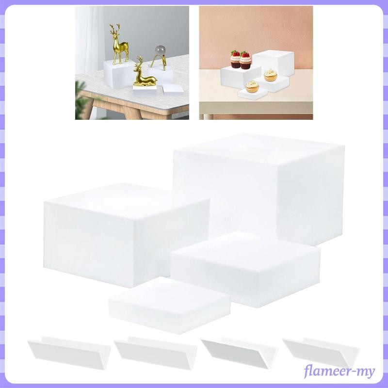 [FlameerMY] 4 Pieces Acrylic Display Boxes 5 Sided Nesting Riser for ...