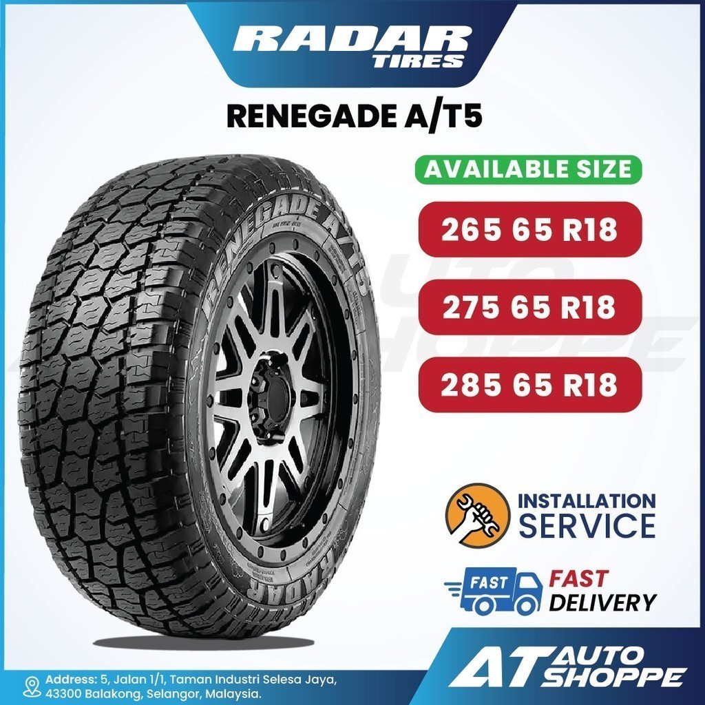 Radar Renegade AT5 18" Tyre 265 275 285 65 R18 4X4 4WD (1 Tire ...