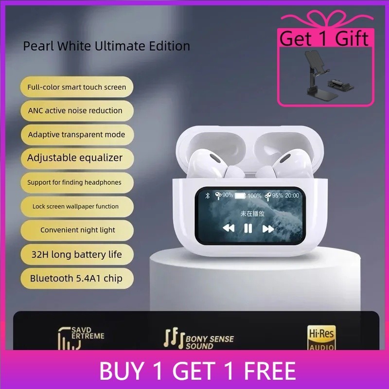 New A9 Pro Wireless Sports Intelligent Color Screen Touch Screen ANC ...