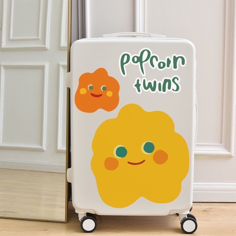Cartoon Cute Yellow Smiley Face Stickers Luggage Trolley Suitcase Small ...