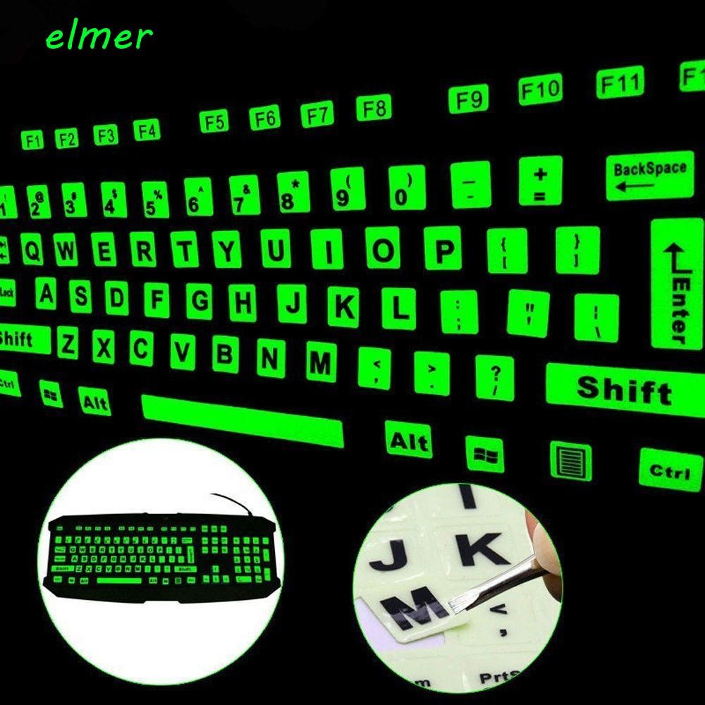 ELMER Keyboard Sticker Backlight 1PC PC Laptop English Glow In The Dark ...