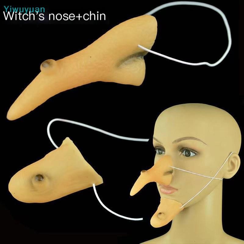 2PCS Wicked Witch Nose Chin Costume DIY Accessories Halloween Witch ...