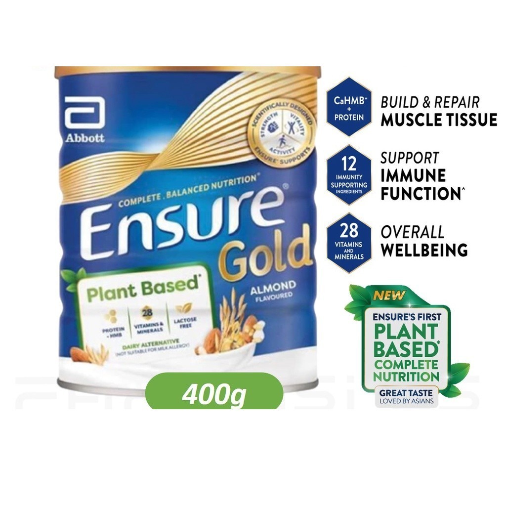Abbott Ensure Gold Plant Based Almond Flavoured 400g EXP:04/2026 ...