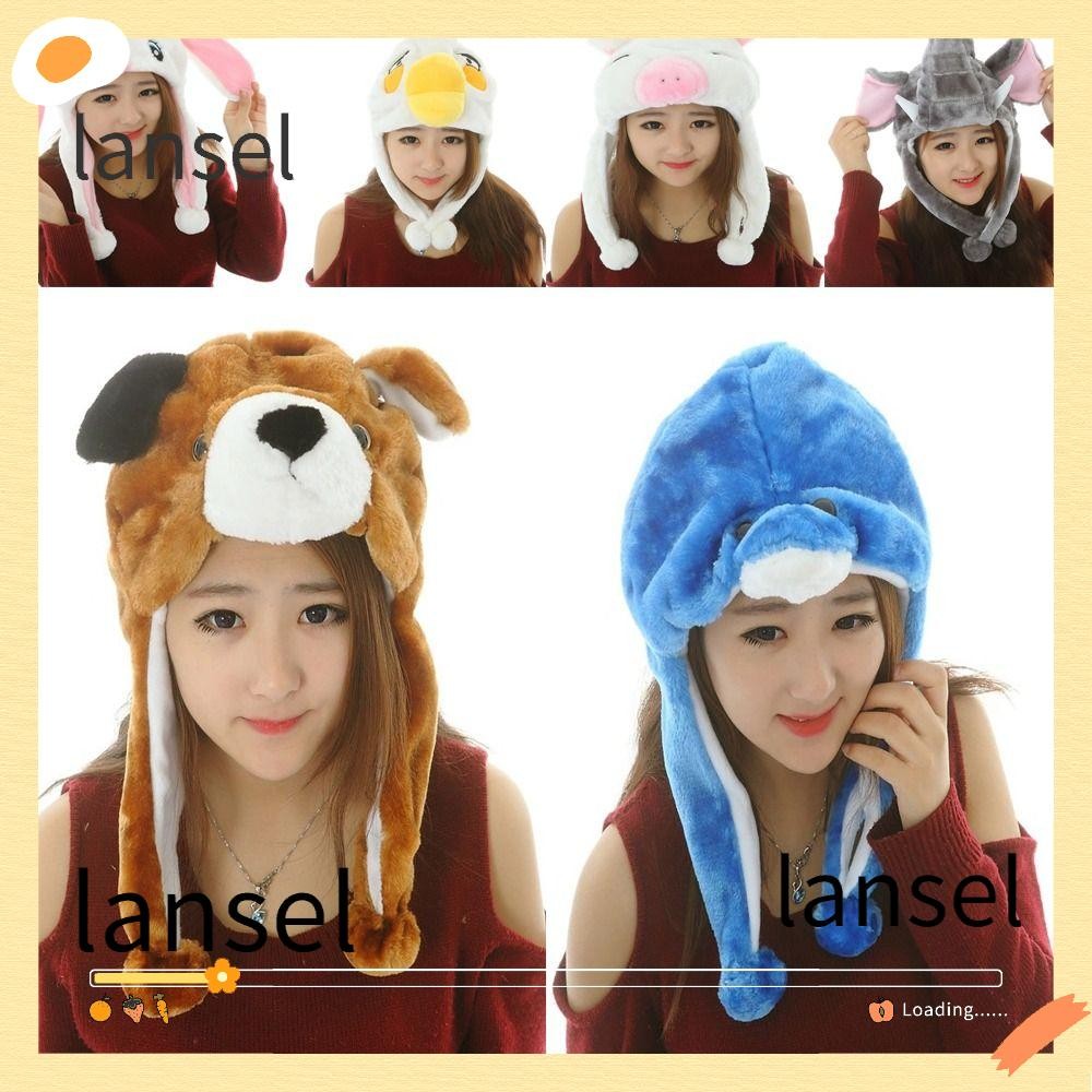 LA Animal Earflap Hat, Cartoon Neck Warmer Plush Moving Hat, Trapper ...