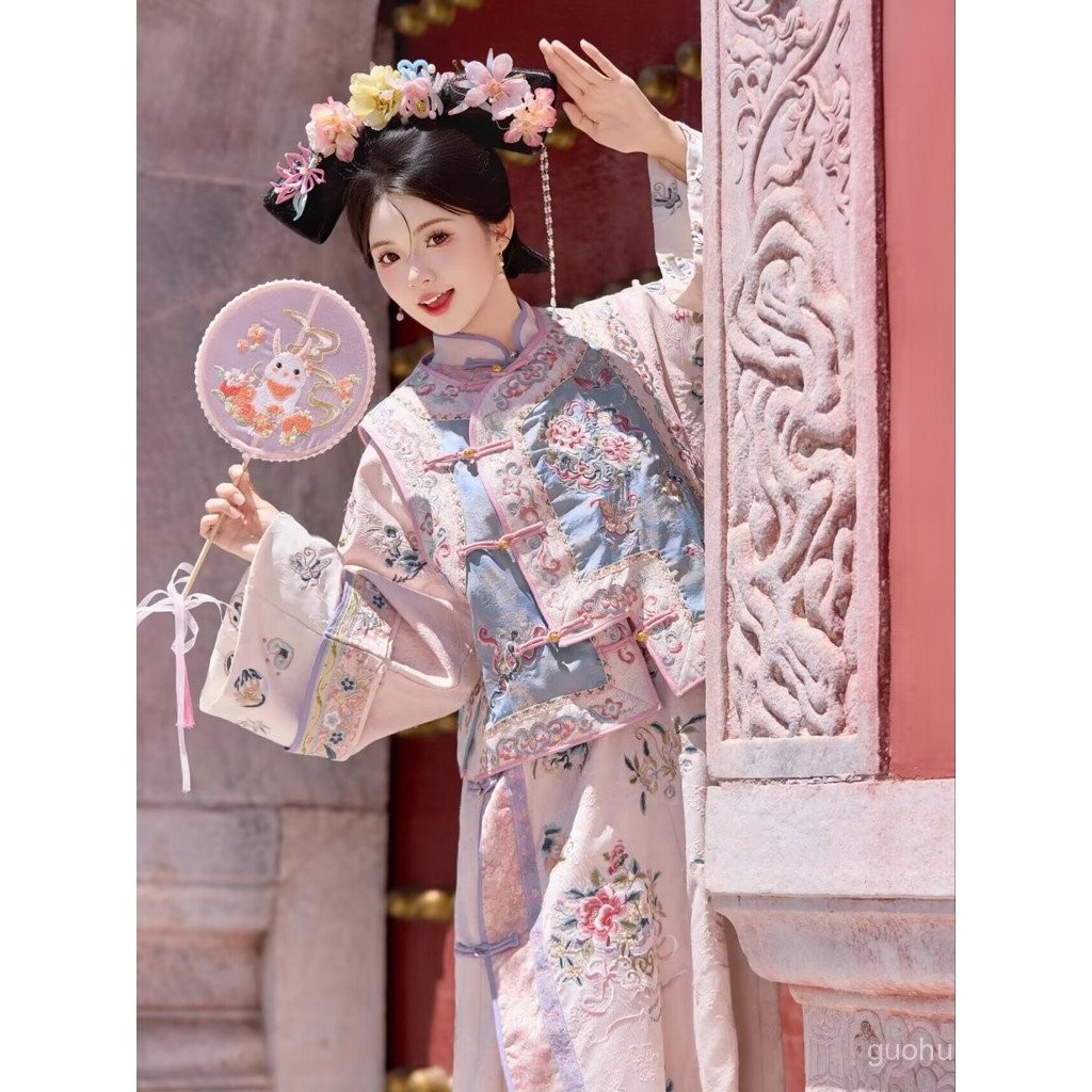 Original Hanfu Qing Dynasty Printed Ancient Costume Qing Dynasty Yanji ...