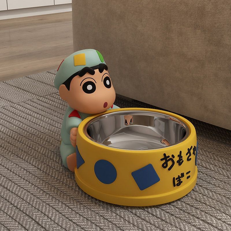 Crayon Shin-Chan Cat Dog Bowl Shelf Cat Food Bowl Ceramic Oblique Bowl ...