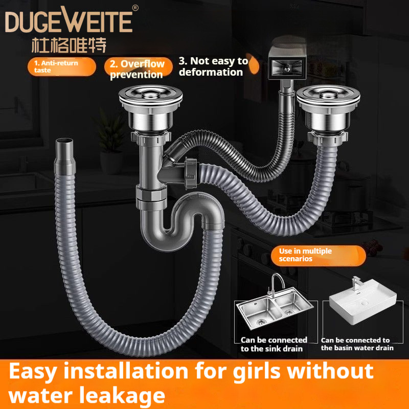 [Ready Stock] Kitchen Vegetable Sink Sewer Pipe Sink Fittings Sink ...
