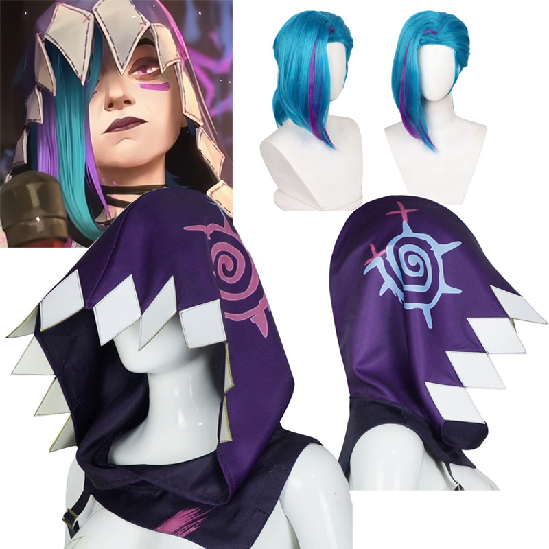 LOL Arcane S2 Jinx Powder Cosplay Hooded Cape Costumes Hat Women Jinx ...