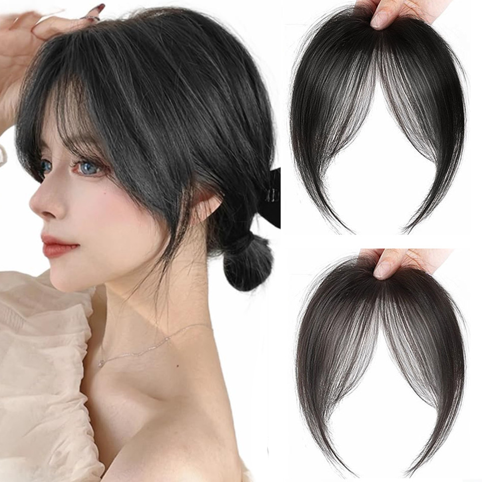 human hair Mid sized eight character bangs wig Hair extensions wig ...
