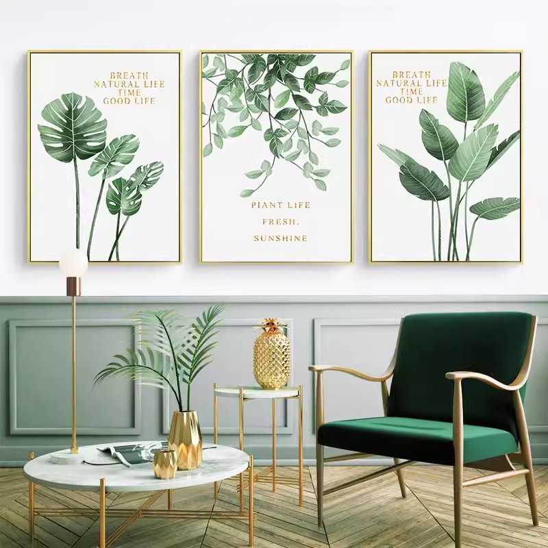 Jahitan Silang Hijau Spring Breeze Sulaman Benang Triptych Sulaman ...