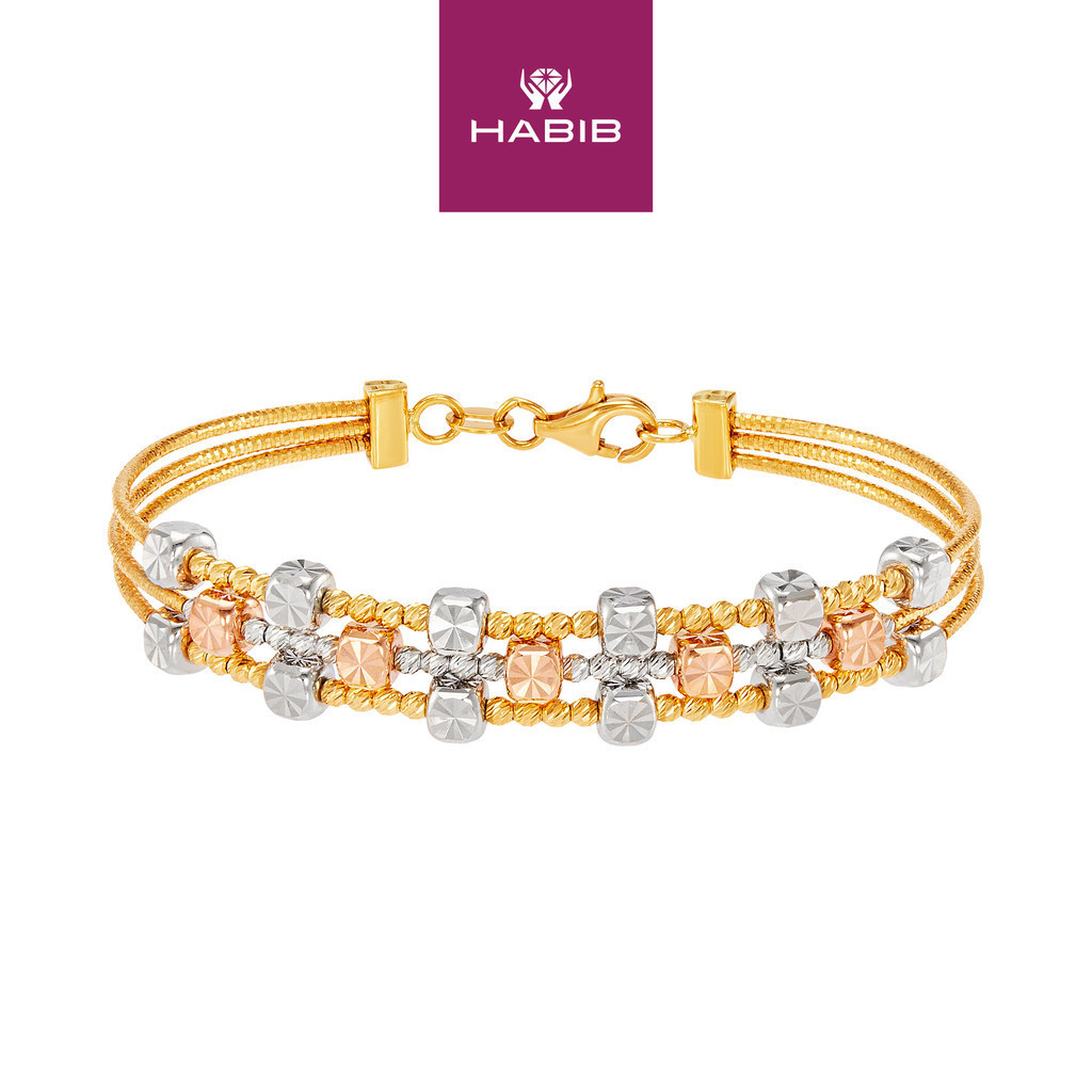 HABIB Oro Italia 916 Yellow White and Rose Gold Bangle GB93361124-TI ...