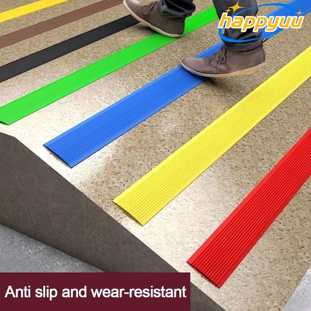 HAPPYUU Stair Treads Strip, Self-adhesive PVC Anti-Slip Stair Strip ...