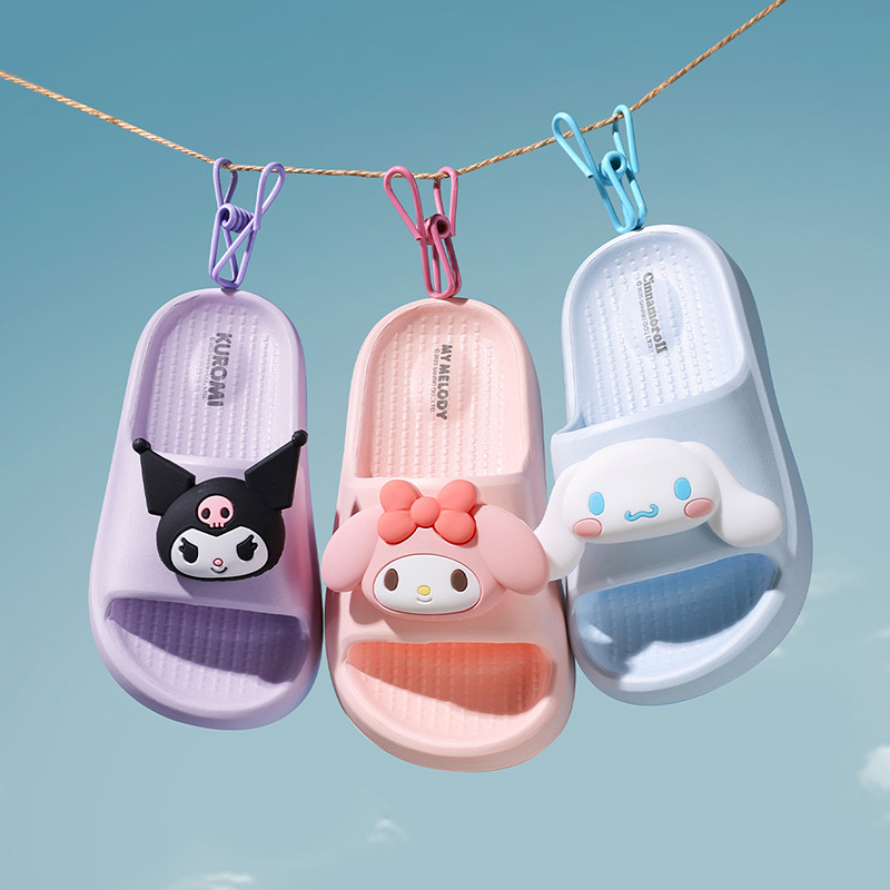 Cheerful Mario Selipar Budak Perempuan Cute Sanrio Melody & Kuromi ...