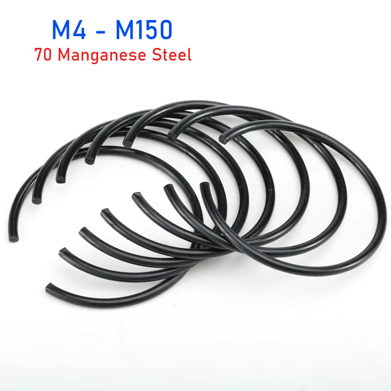 M4~M150 Black 70 Manganese Steel Round Wire Snap Rings For Hole Steel ...