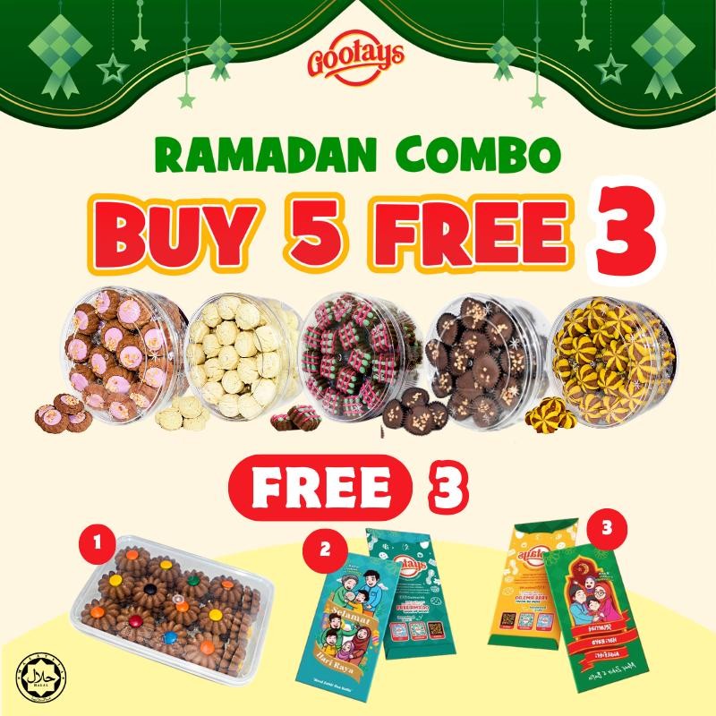 Ramadan Combo Buy 5 Free 3 Halal Cookies Biskut Kuih Raya (6 bekas + 2 ...