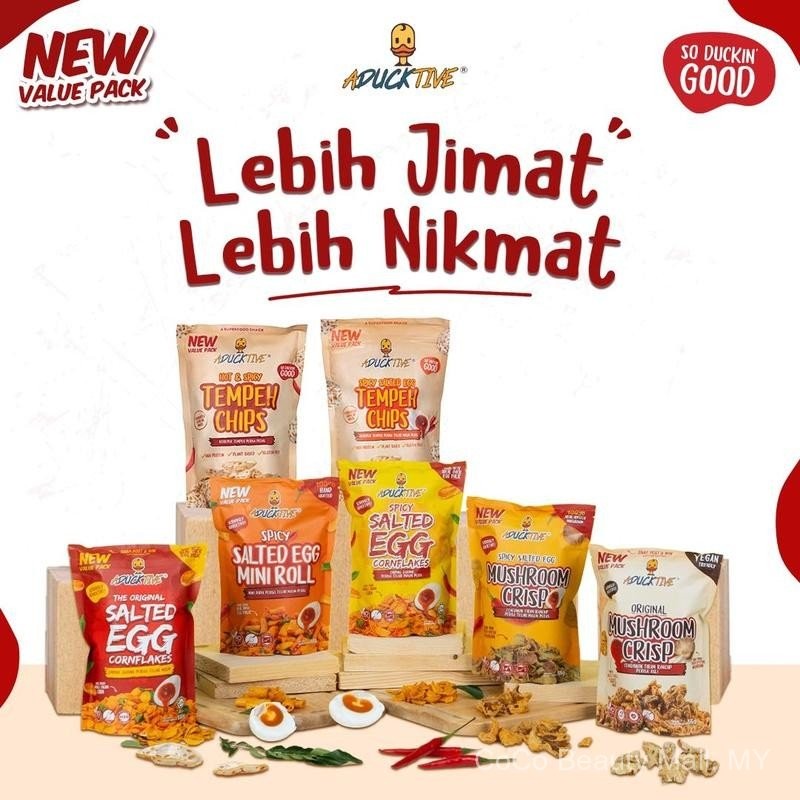 Value Pack Aducktive Salted Egg Cornflakes / Mini Roll / Mushroom Crisp ...