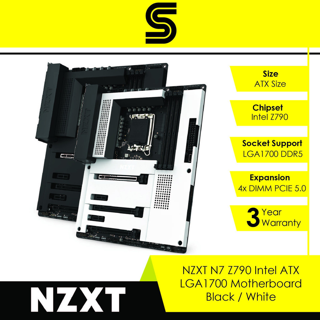NZXT N7 Z790 Intel ATX Motherboard Black/White (LGA1700/DDR5/PCIe 5.0 ...