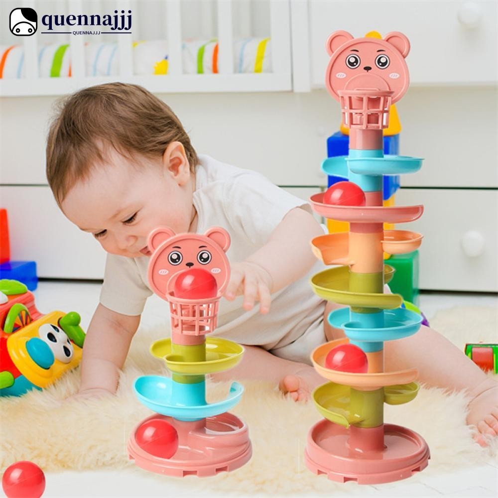 QUENNA Baby Puzzle Kids Fun Track Turn 0-3 Years Old Track Rolling Ball ...