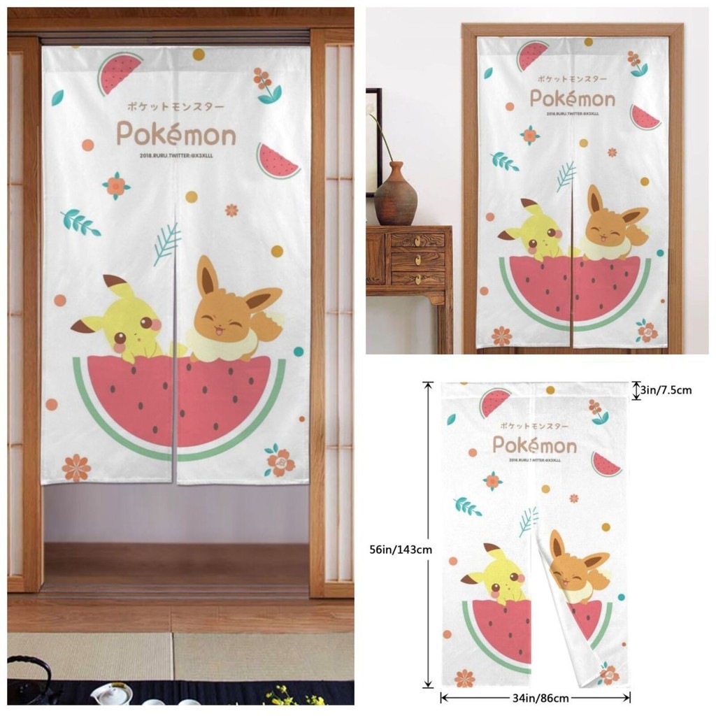 Pokémon Door Curtains Shading Window Curtain For Bedroom living room ...
