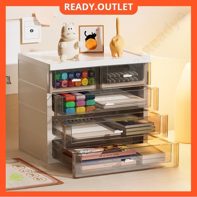 4 Layer Tier Storage Box Keeper Desktop Organizer A4 Paper Book Drawer ...
