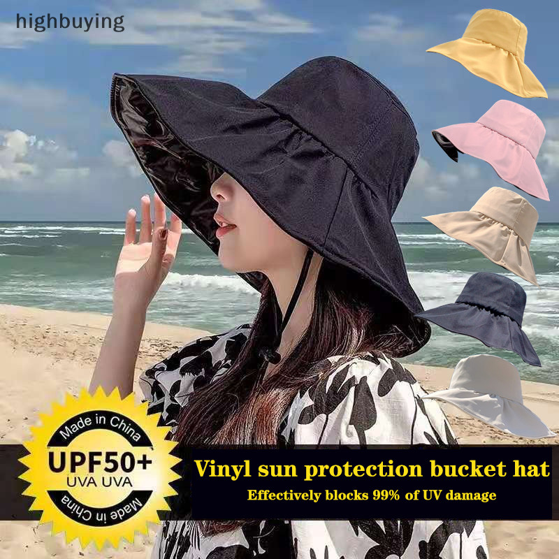 HBMY Women Sun Protection Beach Cap Spring Summer Hat Big Brim Bucket ...