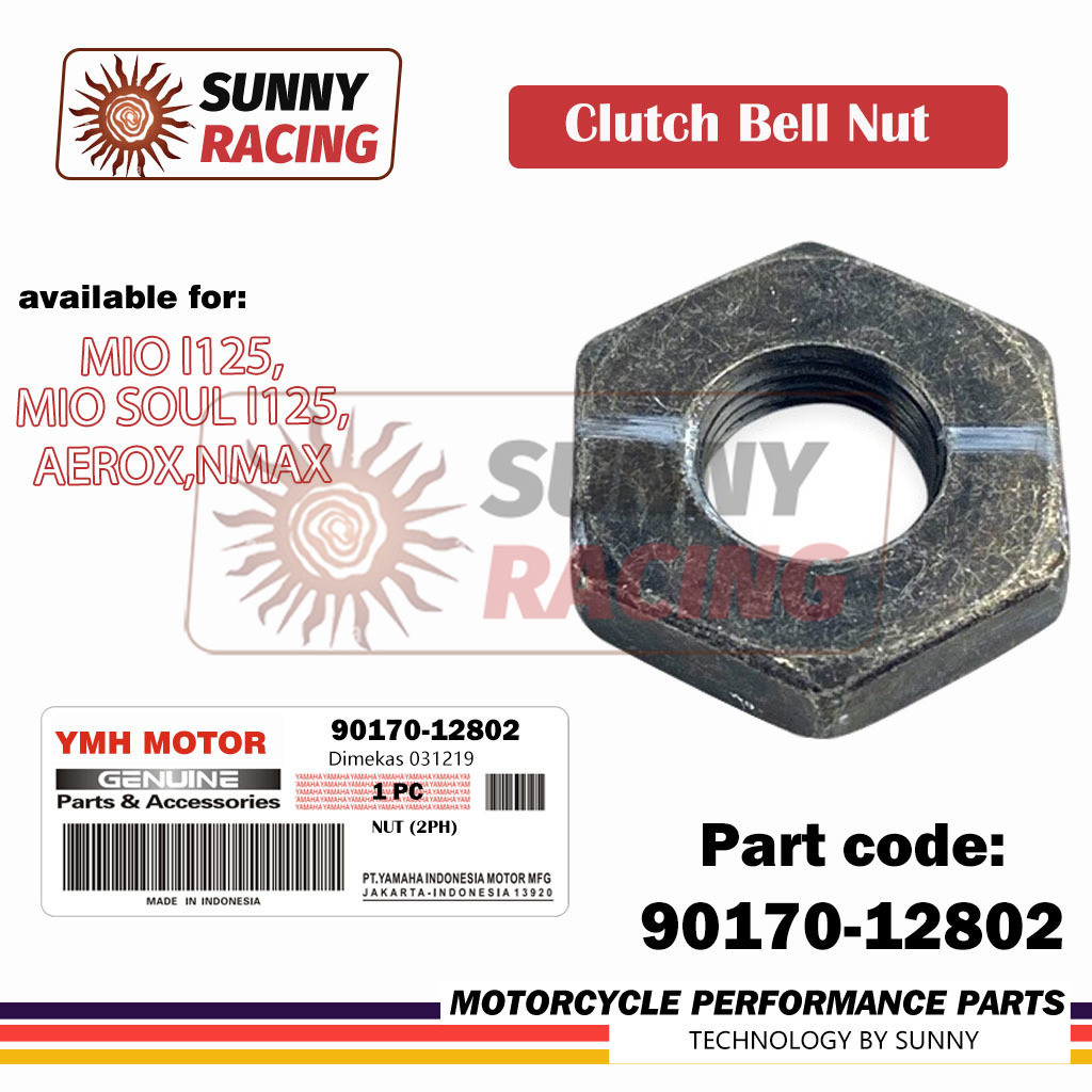 90170-12802 Clutch Bell Nut (MIO I125,SOUL I125,AEROX,NMAX) | Shopee ...
