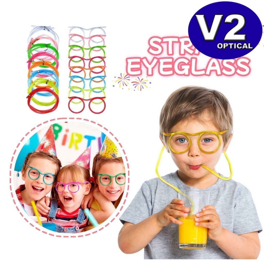 Non Toxic Flexible Drinking Straw Eyeglass Detachable Long Plastic ...