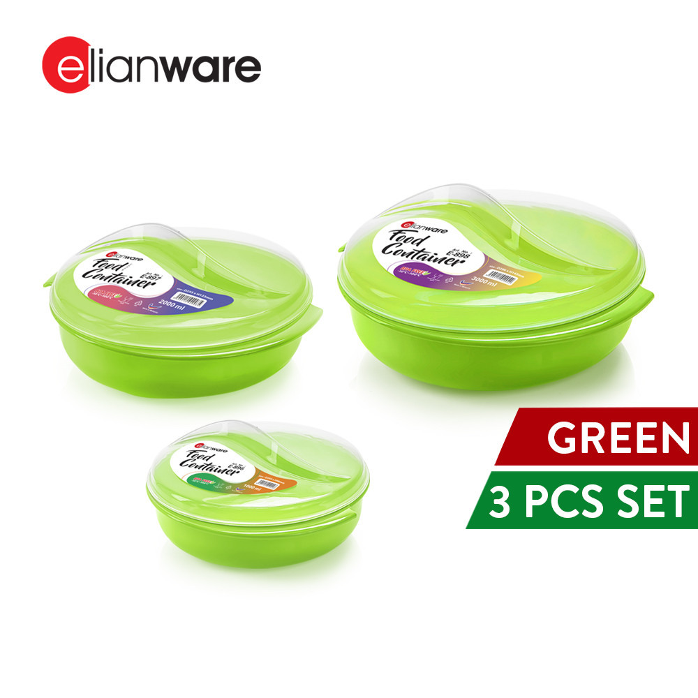 Elianware Tray Serving Dining Food Set With Cover (1/3 Pcs) | Shopee ...