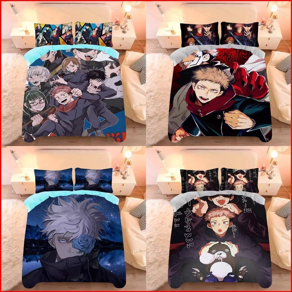 YS Jujutsu Kaisen Bedding Set Bed Sheet Quilt Cover Pillowcase Home ...