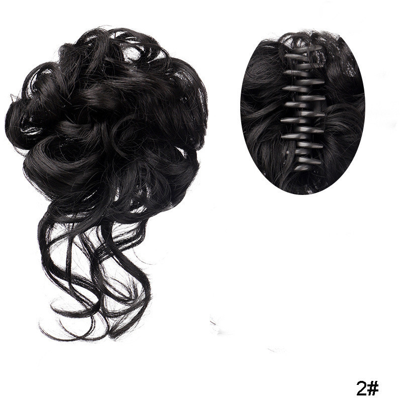 Lazy wind caught a flower bud ball head female natural fluffy long hair ...