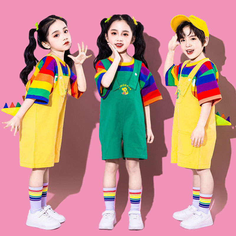 Elementary School Students Games Costume Opening Style Rainbow Suit ...