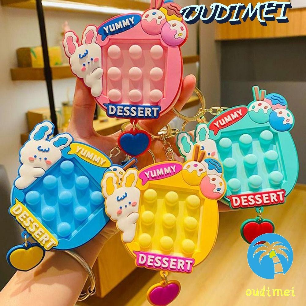 OUDIMEI Fidget Toy Keyring, Reliever Push Bubble Dimple Toy Keychain ...