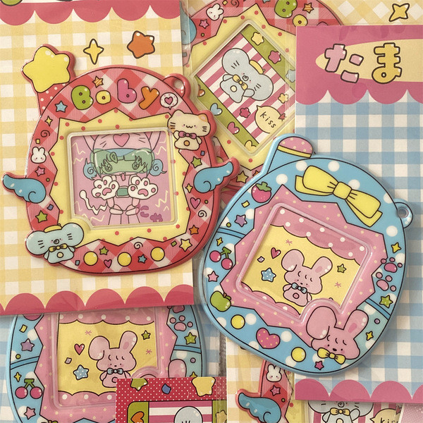 Steve y2k Tamagotchi Square Card Holder Cute Mobile Phone Style Retro ...