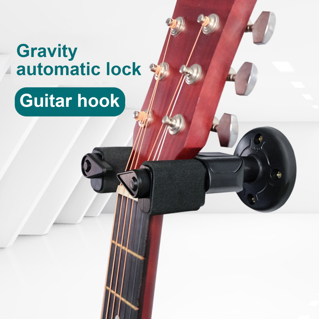 Solid Wood Guitar Hanger Self Locking Guitar Hook Secure Wall Mount ...