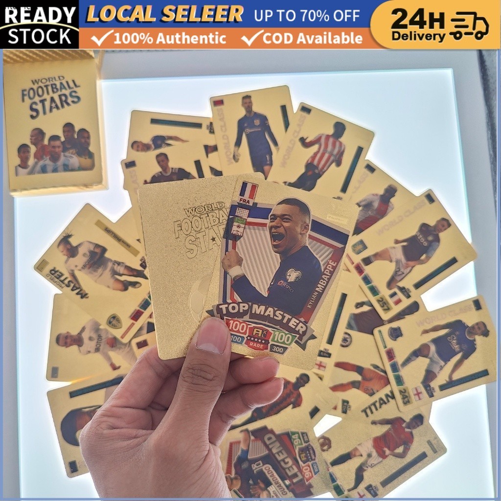Bola Sepak Football 55PCS Cards World Football Stars Messi Ronaldo ...